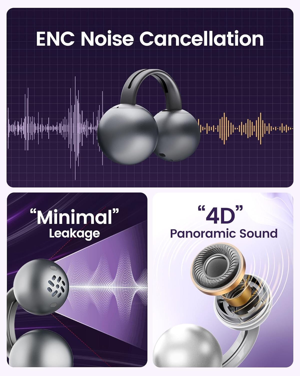 Open-Ear Wireless Pearl Sweatproof Earbuds | Mojawa StarClip